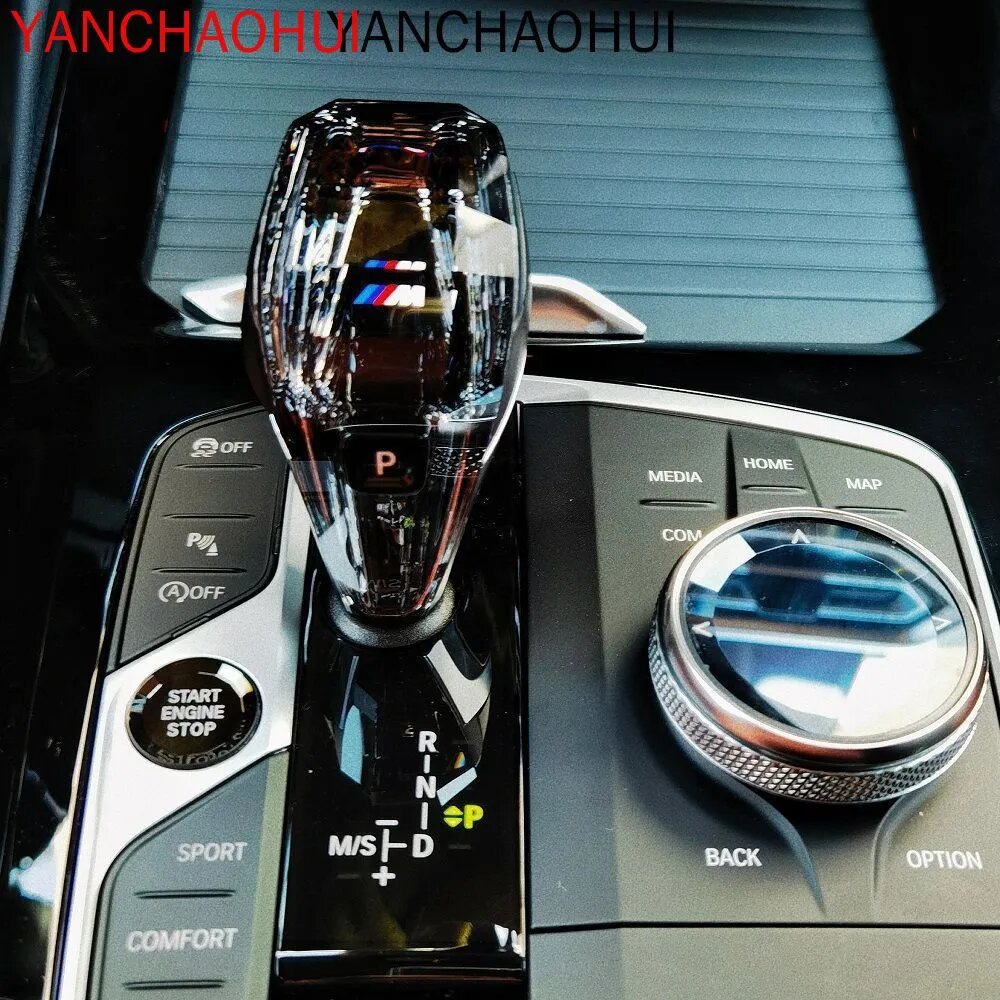 Ручка Кпп Кристалл, M-Style (Swarovski) Комплект из 4 - х, BMW MGU серия рычаг переключения, Хрустальный с логотипом M X, Для BMW G20 G21 G22 G26 G29 G14 X3 G01 X4 G02 iX3 X5 X6 X7 G05 G06 G07