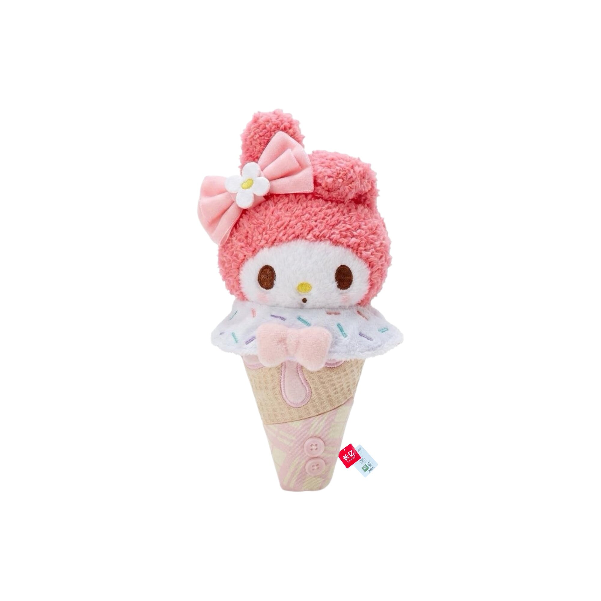 E Strong X Sanrio Piano Овца Kitty Мягкие брелоки-игрушки длина корпуса 15 см