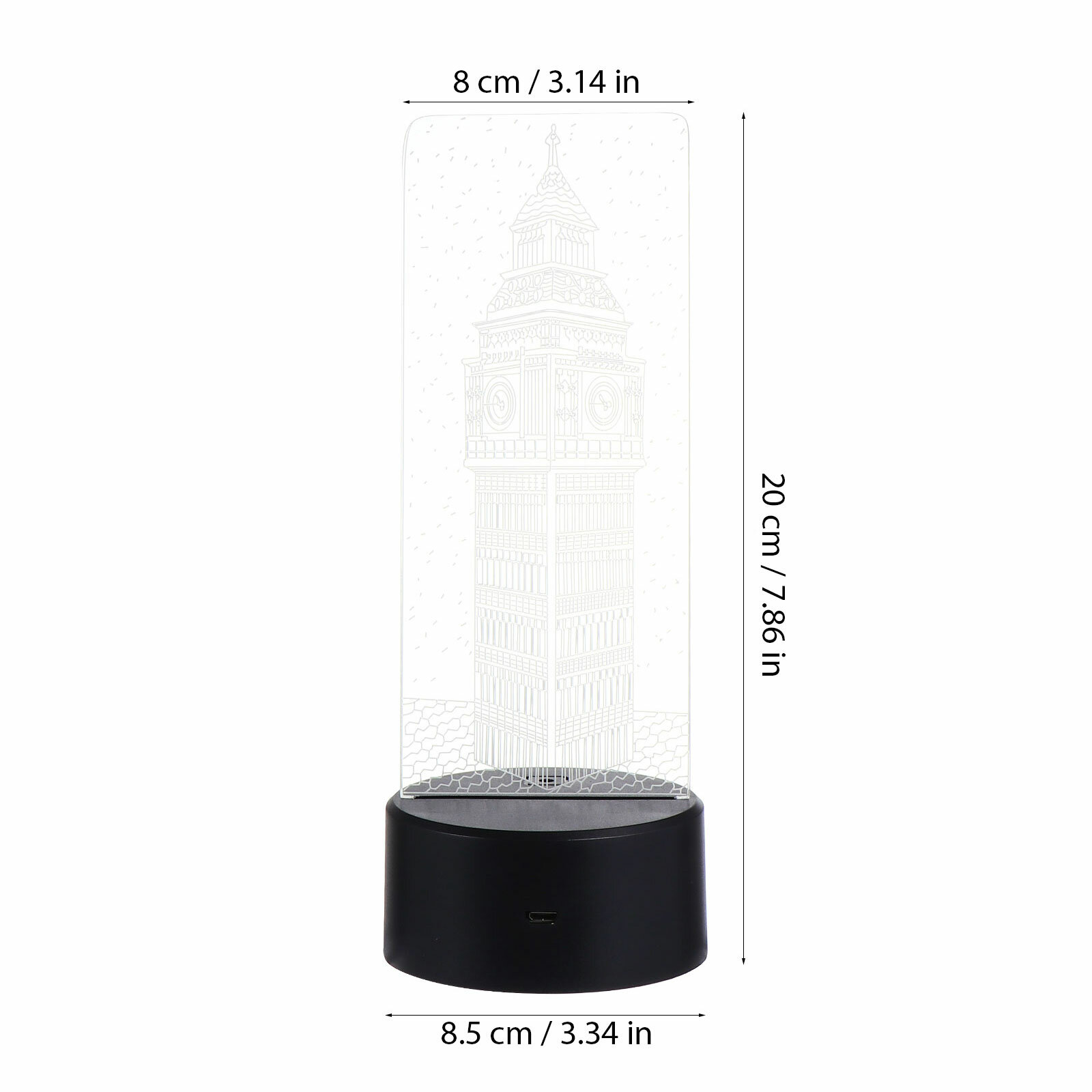 Ночной Светильник Big Ben 3D Изделие Из Акрила Сvetной LED Подсветкой Без Батареек 23.00X8.50X8.00Cm