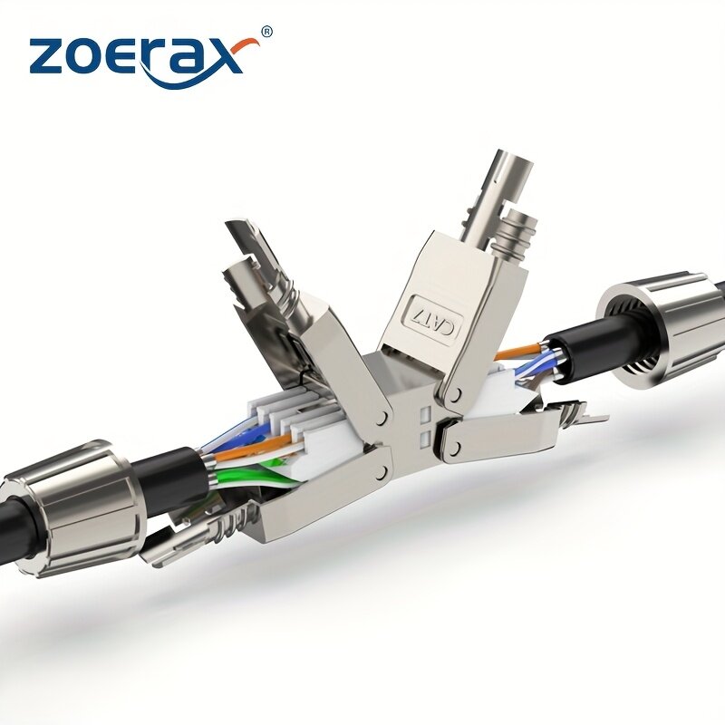 Соединительная коробка RJ45 для сетевого кабеля Cat7, полностью экранированная, монтаж без инструментов