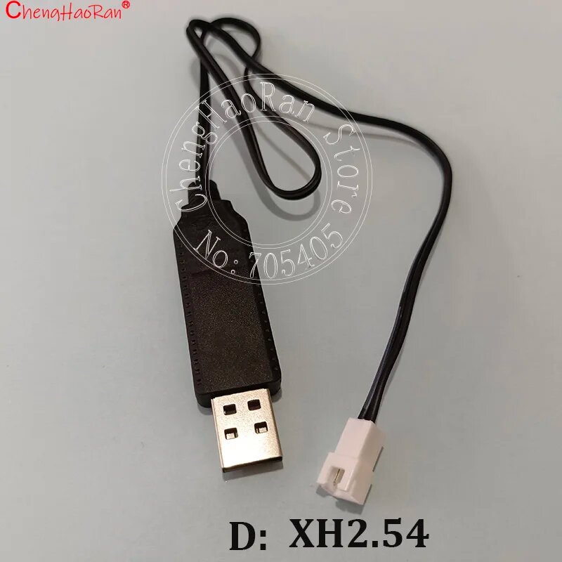 Кабель для зарядки литиевых аккумуляторов ChengHaoRan 3.7V/7.4V Черный, D XH2.54