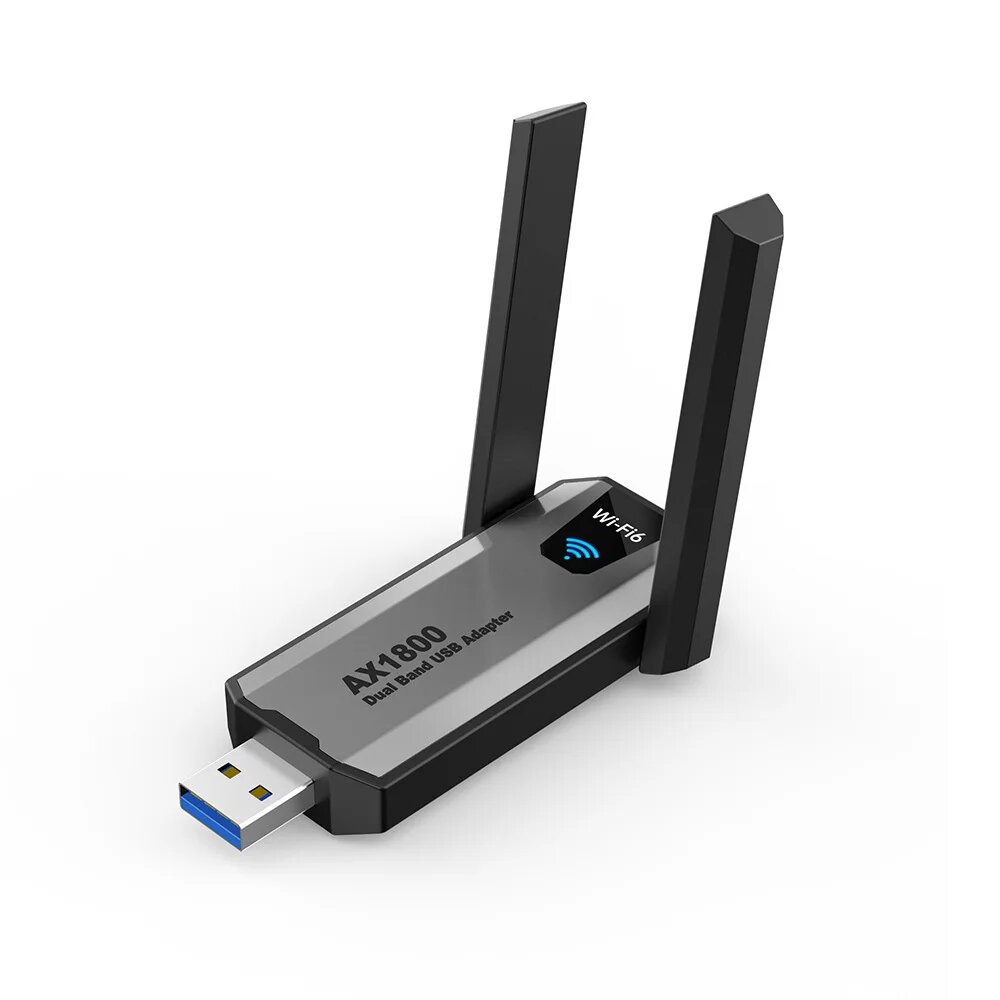 KEBIDUMEI 1800 Мбит/с USB-адаптер Wi-Fi 6, двухдиапазонный, 2,4G/5 ГГц, беспроводная сетевая карта, USB 3.0, Wi-Fi-донгл для Win 10/11, без драйверов