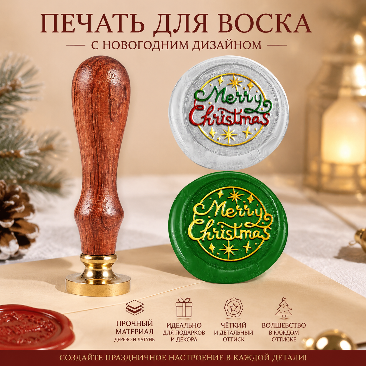 Печать для сургуча Слово, деревянная ручка, латунный штамп для писем, приглашений, открыток и подарков