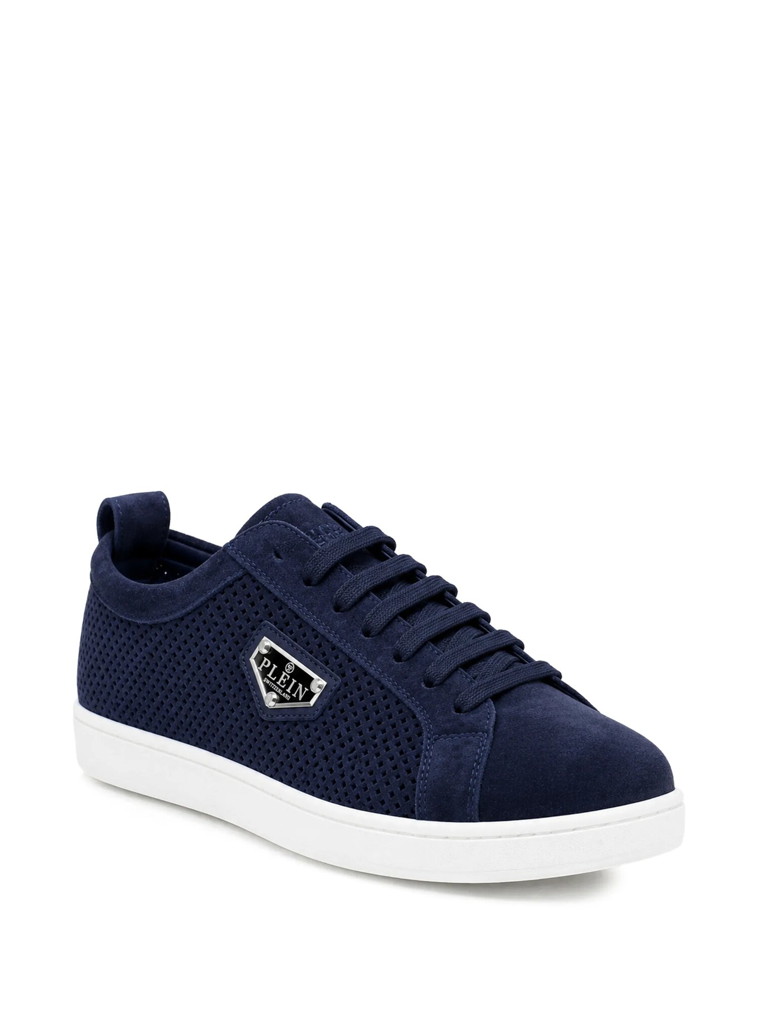 Кроссовки PHILIPP PLEIN Perforated suede low-top sneakers, размер 46 — фото 1