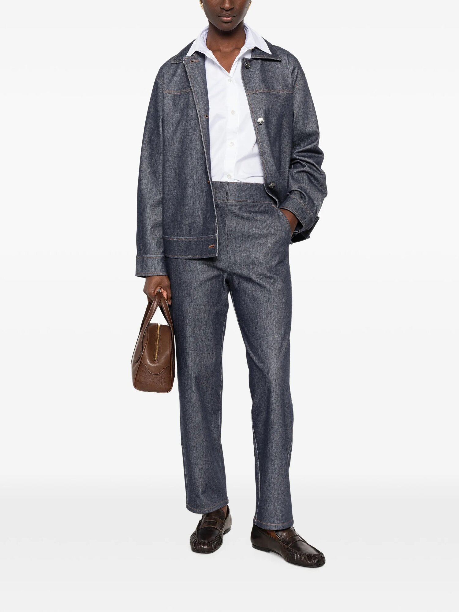 Брюки Max Mara Elasticated-waistband logo-patch trousers, размер 46 — фото 1
