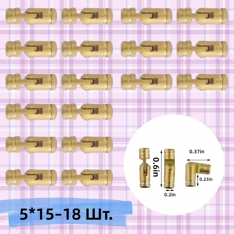 Скрытые латунные петли для шкатулок и дверец шкафов, 5×15 мм, 18 шт.
