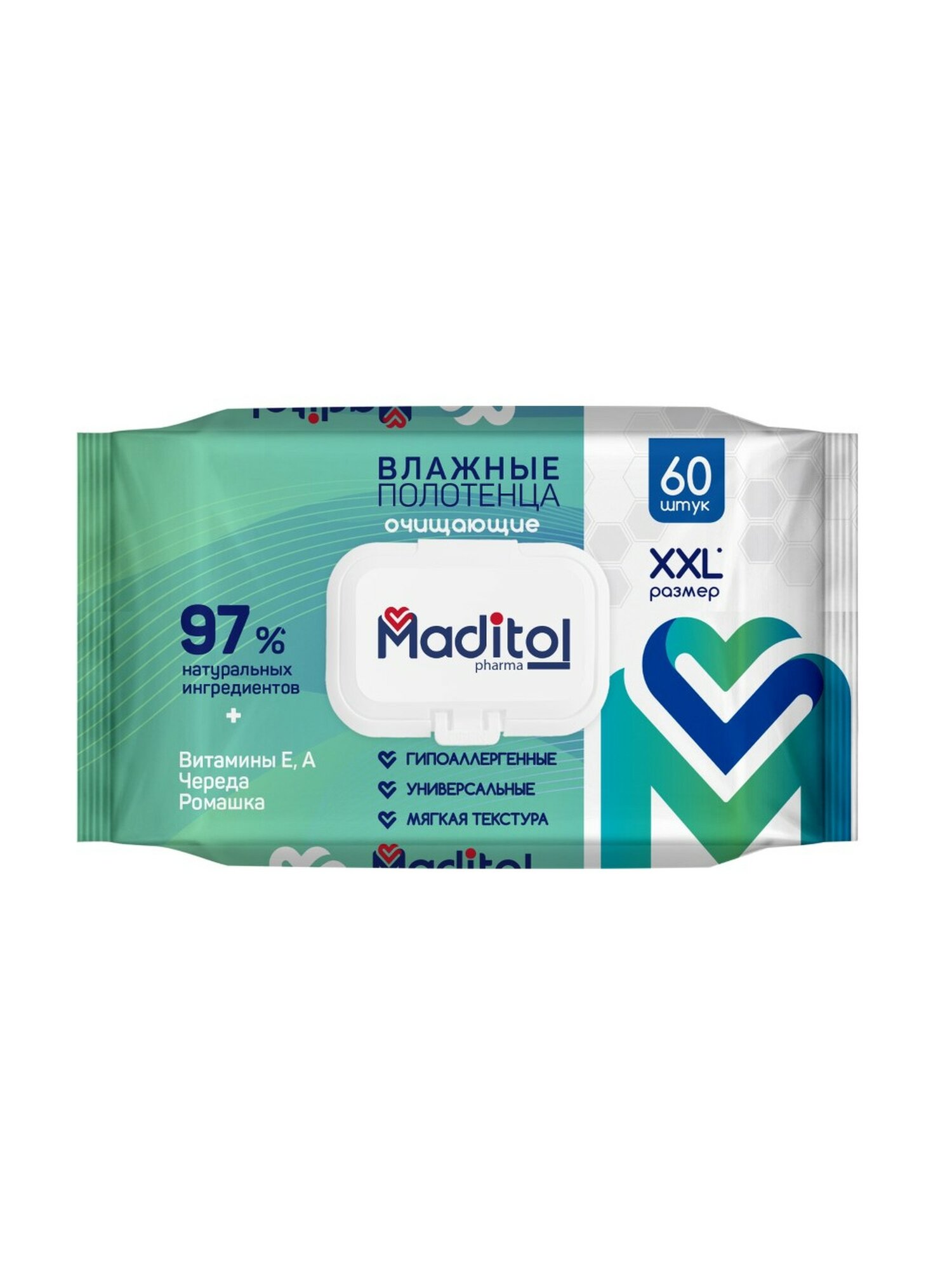 MADITOL PHARMA полотенца влажные очищающие N60 — Полотенца влажные - 60 шт в уп.