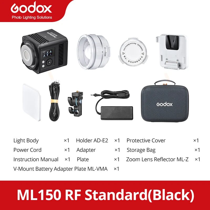 Godox ML150 RF RGB LED Black, UK Plug