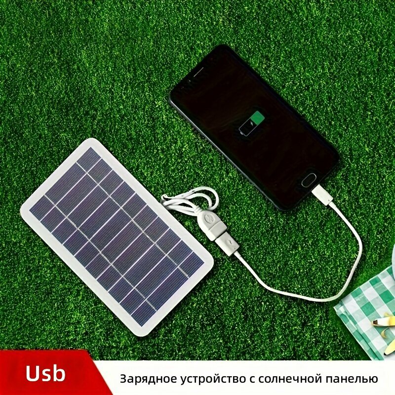 Гибкая солнечная панель 5V 2W USB, портативное зарядное устройство для аккумуляторов, для кемпинга, авто, доманального использования