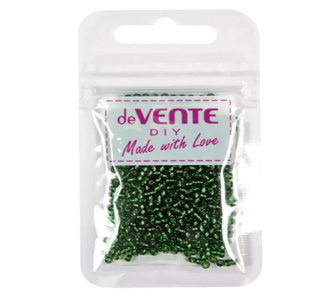 Бисер " deVente " Diy Metallic круглый, непрозрачный металлизированный, 2мм, 10гр, зеленый, количество: 10 шт