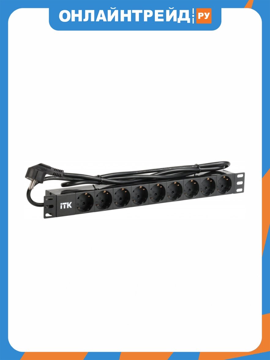 Блок розеток Itk IEK PH22-9D1 9шт, 1U, 2м