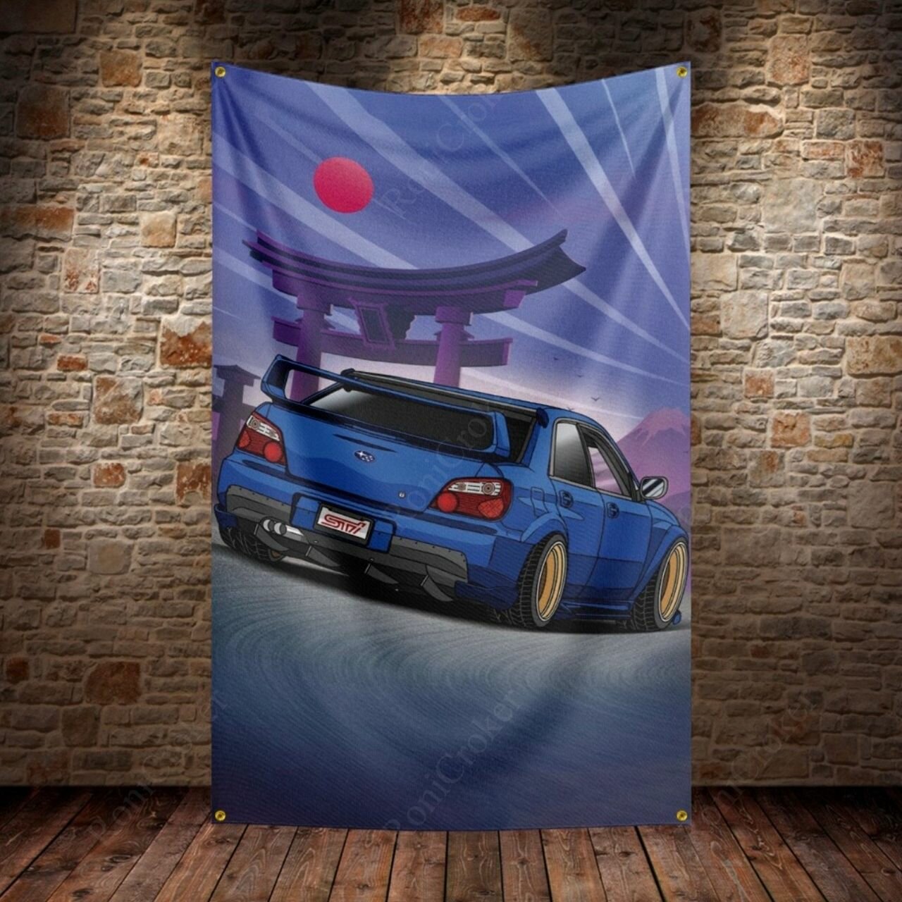Флаг плакат баннер JDM Subaru Impreza Субару Импреза WRX STI