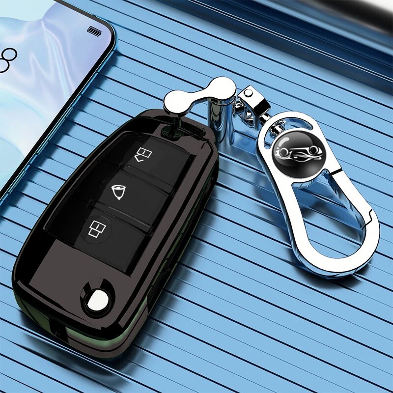 Чехол для ключа JAC Refine M3 с металлическим замком - классический черный для моделей 2019-2025