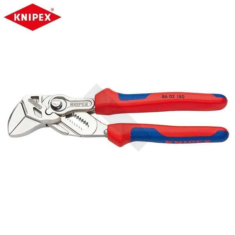 Knipex,86 05 180, Клещи переставные-гаечный, длина 180 мм, з шматкампанентным ручкам