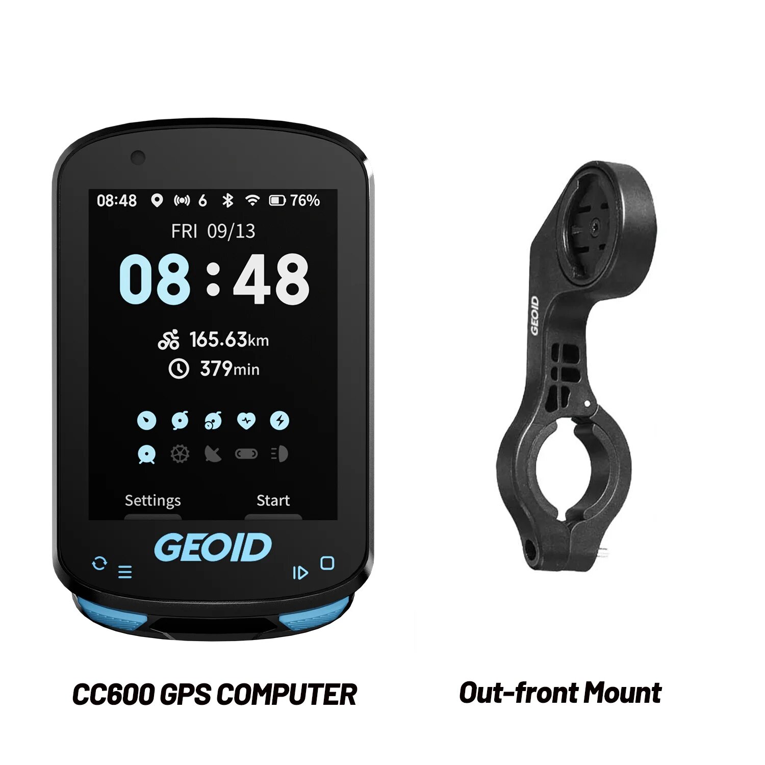 GEOID CC600/CC700 Велокомпьютер GPS 2.4" Цветной Экран CC600 and Mount