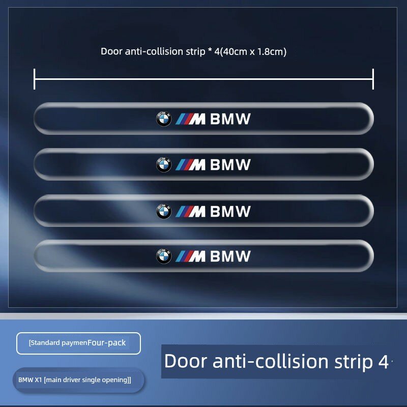 BMW X1 2023-2026 Длинные защитные полосы, комплект 4 шт. с отверстиями для бесключевого входа