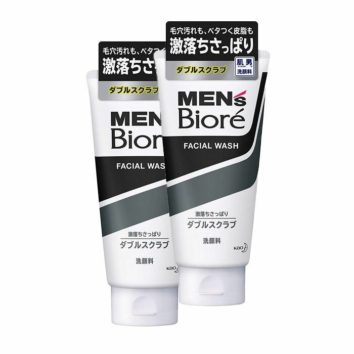 Мужская пенка-скраб для лица , для склонной к жирности типа кожи, Кao Mens Biore, 130 гр. 2 шт. в комплекте