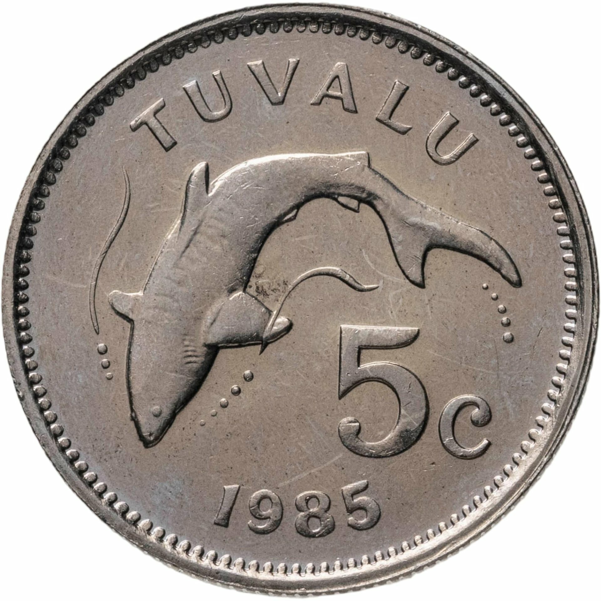 Тувалу 5 центов cents 1985, Мельхиор медь-никель, в сохранности AU-UNC