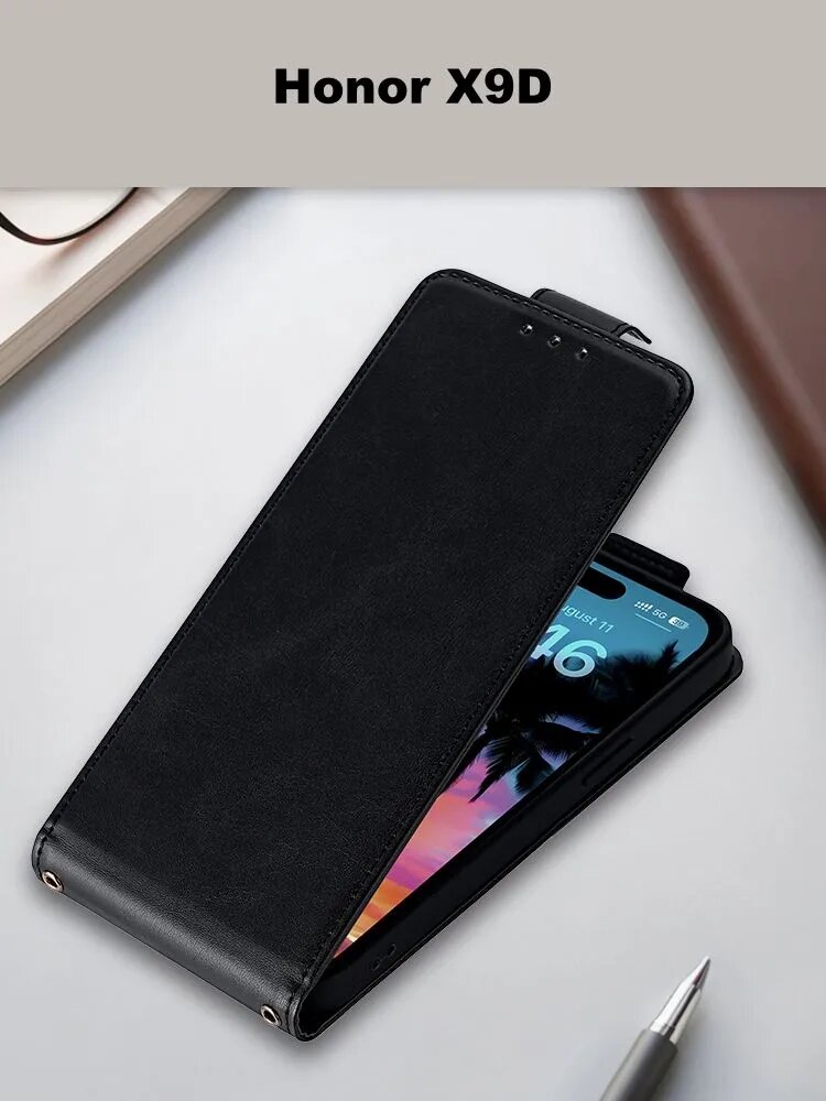 Вертикальный откидной вниз чехол-флип для Honor X9d 5G / Хонор Х9д
