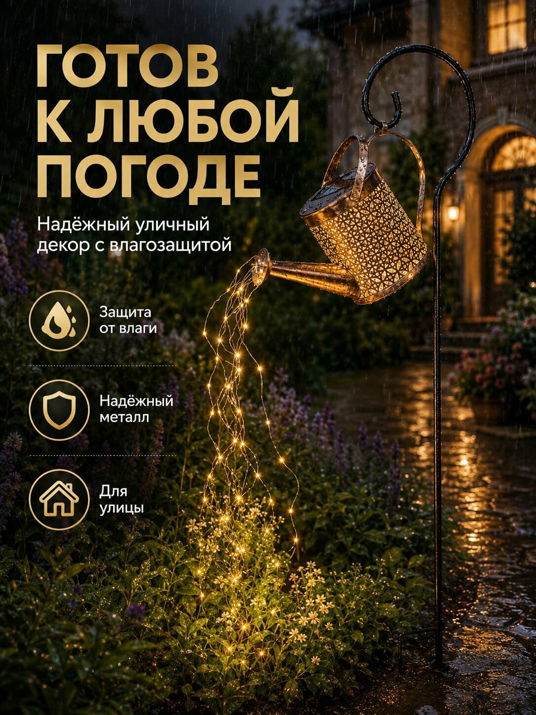 Уличный светильник, Без цоколя, количество ламп:1шт уличное освещение наружное освещение с одной лампой