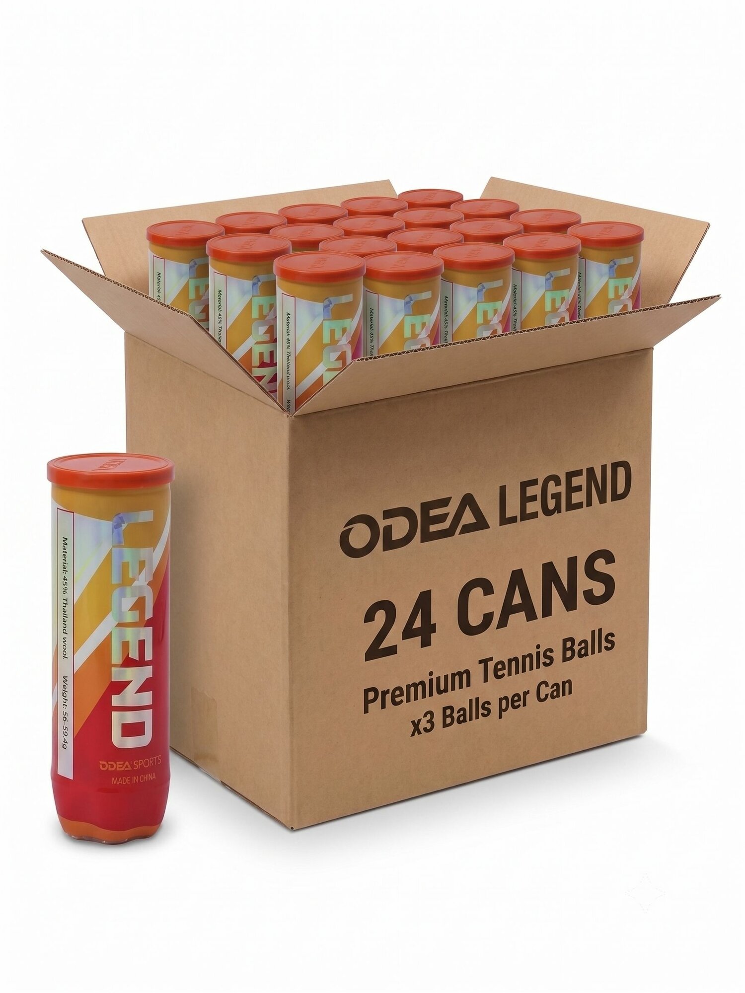 Мячи для большого тенниса ODEA LEGEND All Court, одеа легенд, 72 шт