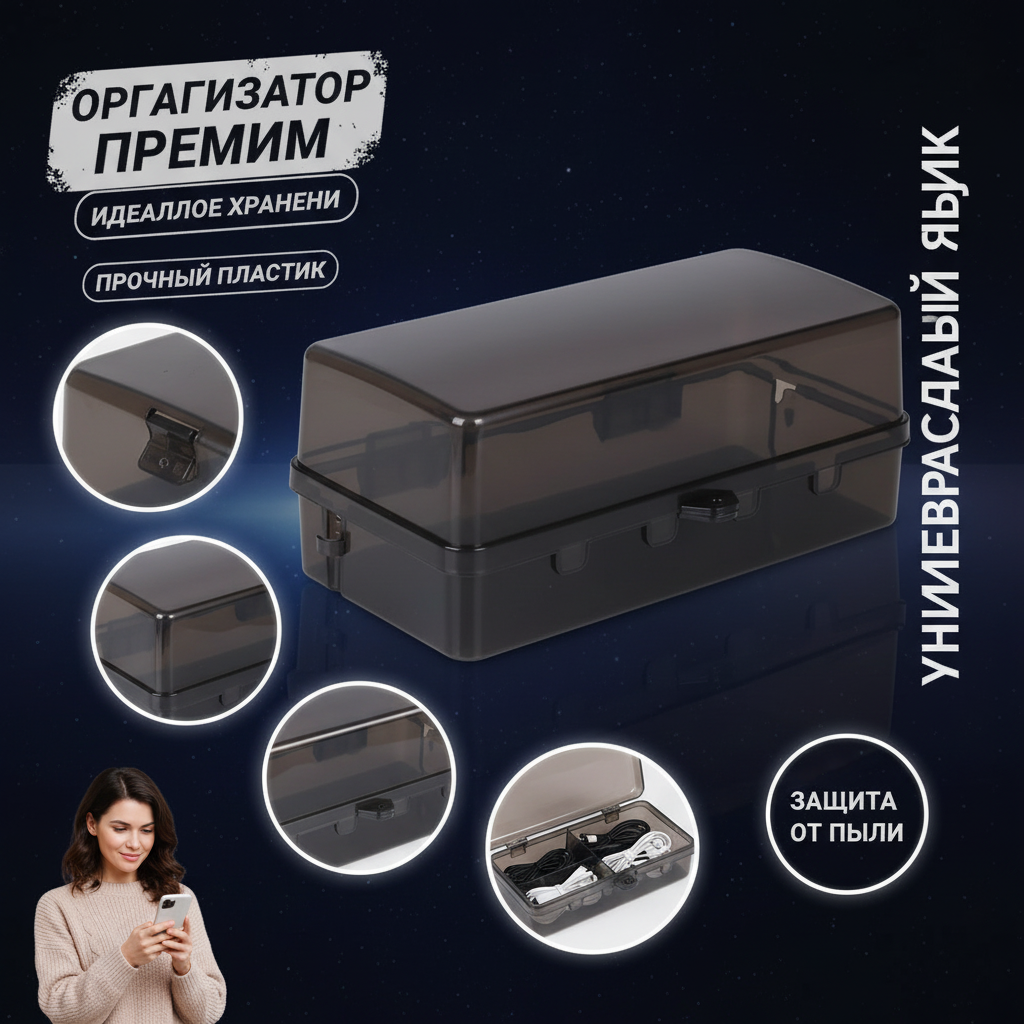 Защитный кейс для разъёмов проводов уличная герметичная коробка с кабельными вводами и резиновым уплотнителем