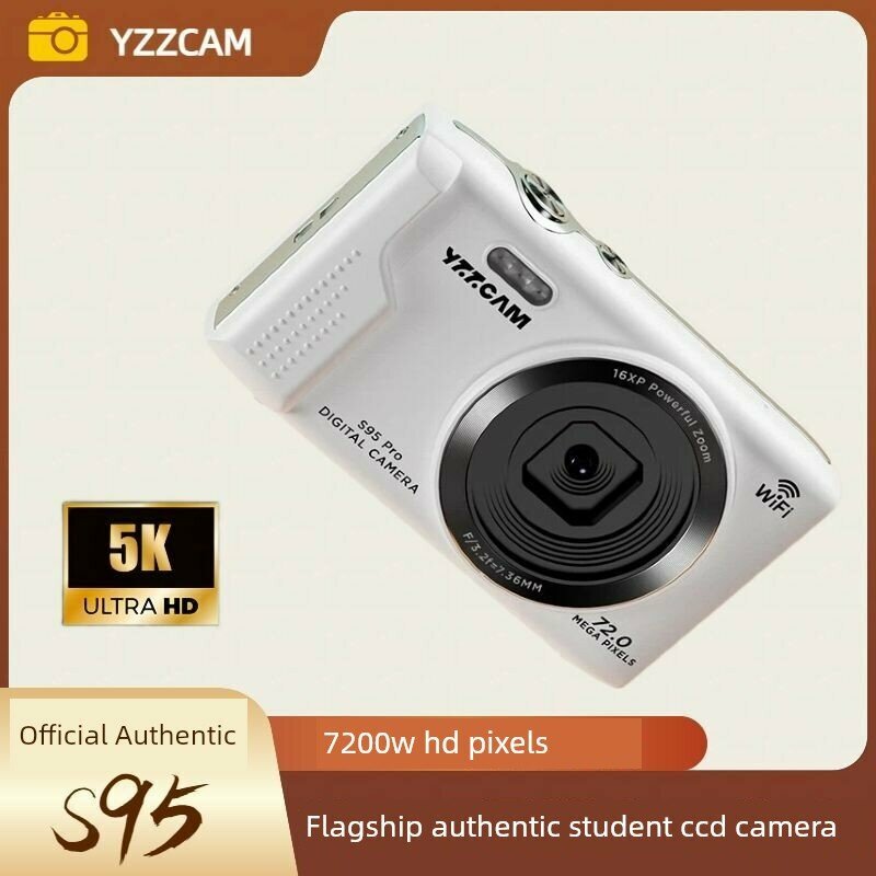 Цифровая камера YZZCAM S95PRO с 7200W/5K сенсором, 30 стилями фильтров, режимом красоты, батареей 950 мАч, картой