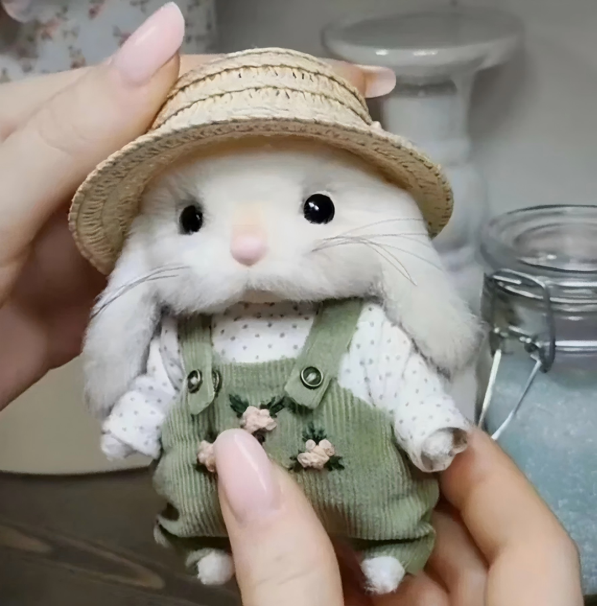 Мини кролик в шляпе от - это мягкая игрушка, которая станет отличным подарком для детей и взрослых.