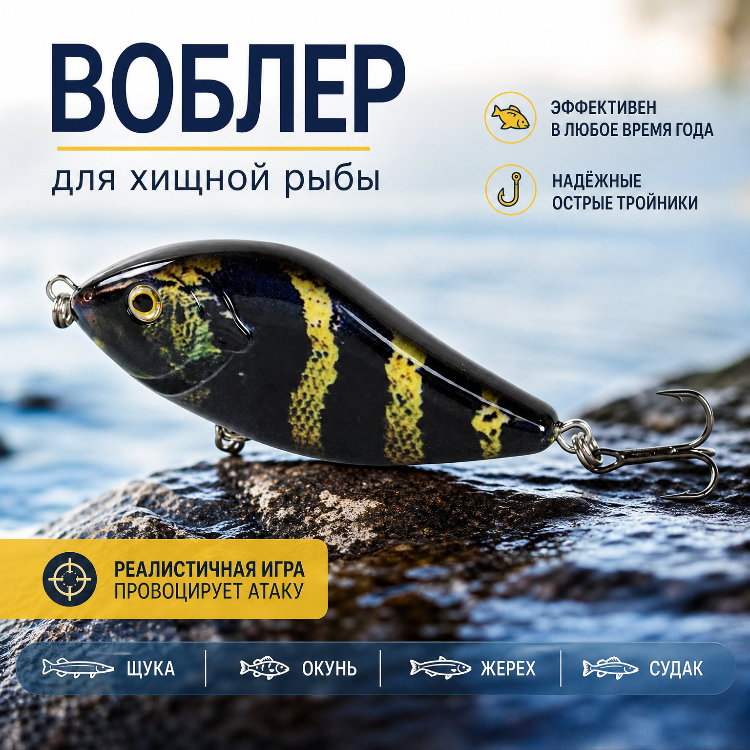 Джеркбейт на щуку, тонущая приманка, 10 см, 45 г (Цвет товара: jkb100-05&10cm 45g; Длина: 100 мм)