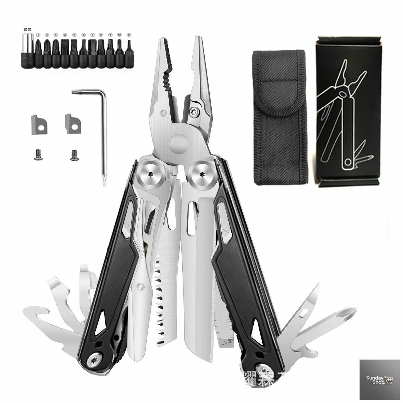 Тактический мультитул Leatherman Wave Plus с 17 функциями и чехлом 17 функций чехол