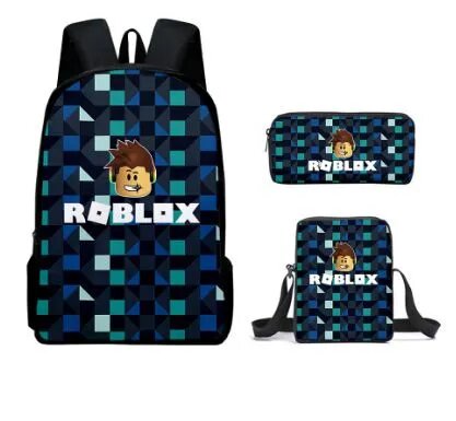 Рюкзак Roblox 3 в 1, школьный набор из рюкзака, пенала и сумки-мессенджера, материал Оксфорд, 42 см — фото 1