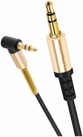 Кабель Hoco UPA02 Gold , 3.5 Jack, угловой 1м, черный