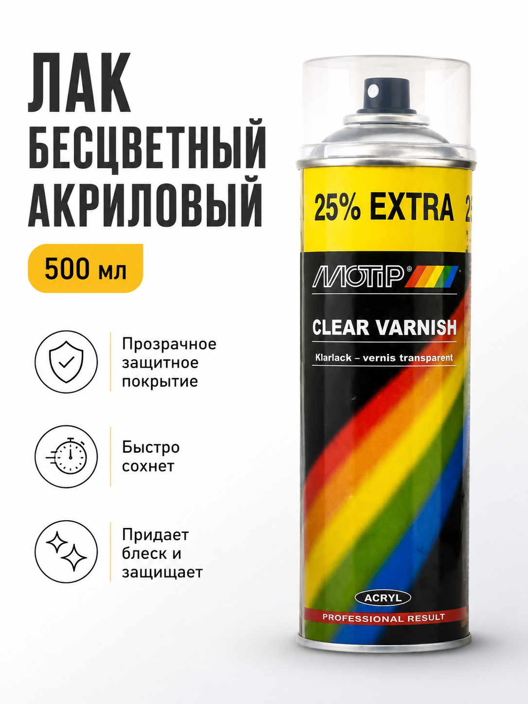 MOTIP Лак бесцветный акриловый 500мл