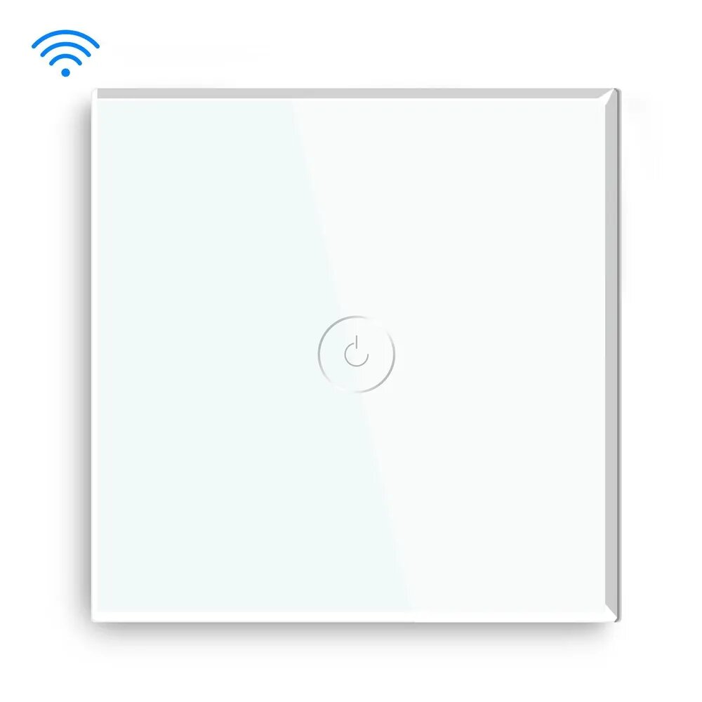 Сенсорный выключатель c Алисой, умный WIFI выключатель, 1 клавиши, панель стекло Белая