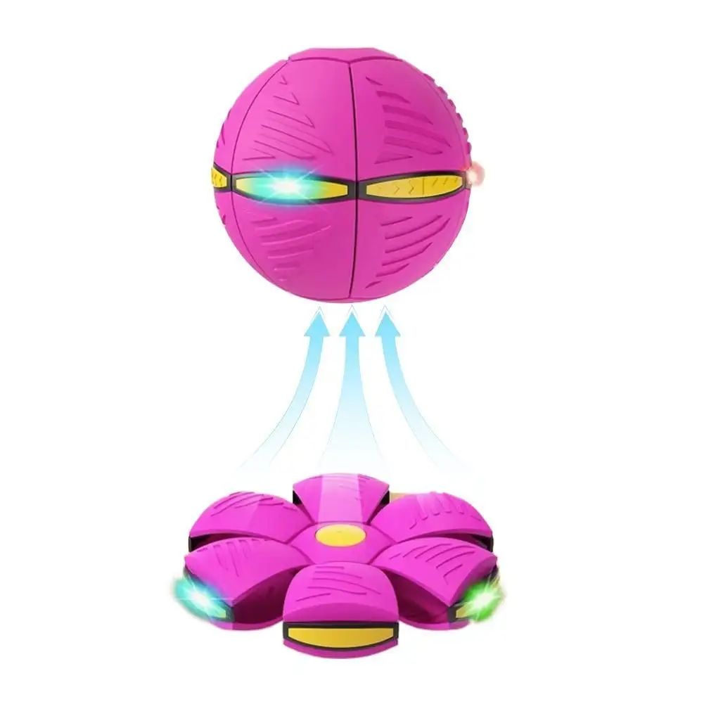 Летающий плоский трансформер диск - мяч Flat Ball Disk фрисби с подсветкой / Мяч трансформер со световыми эффектами