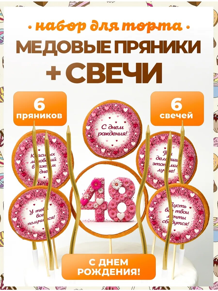 Украшения для торта. Цифра 48