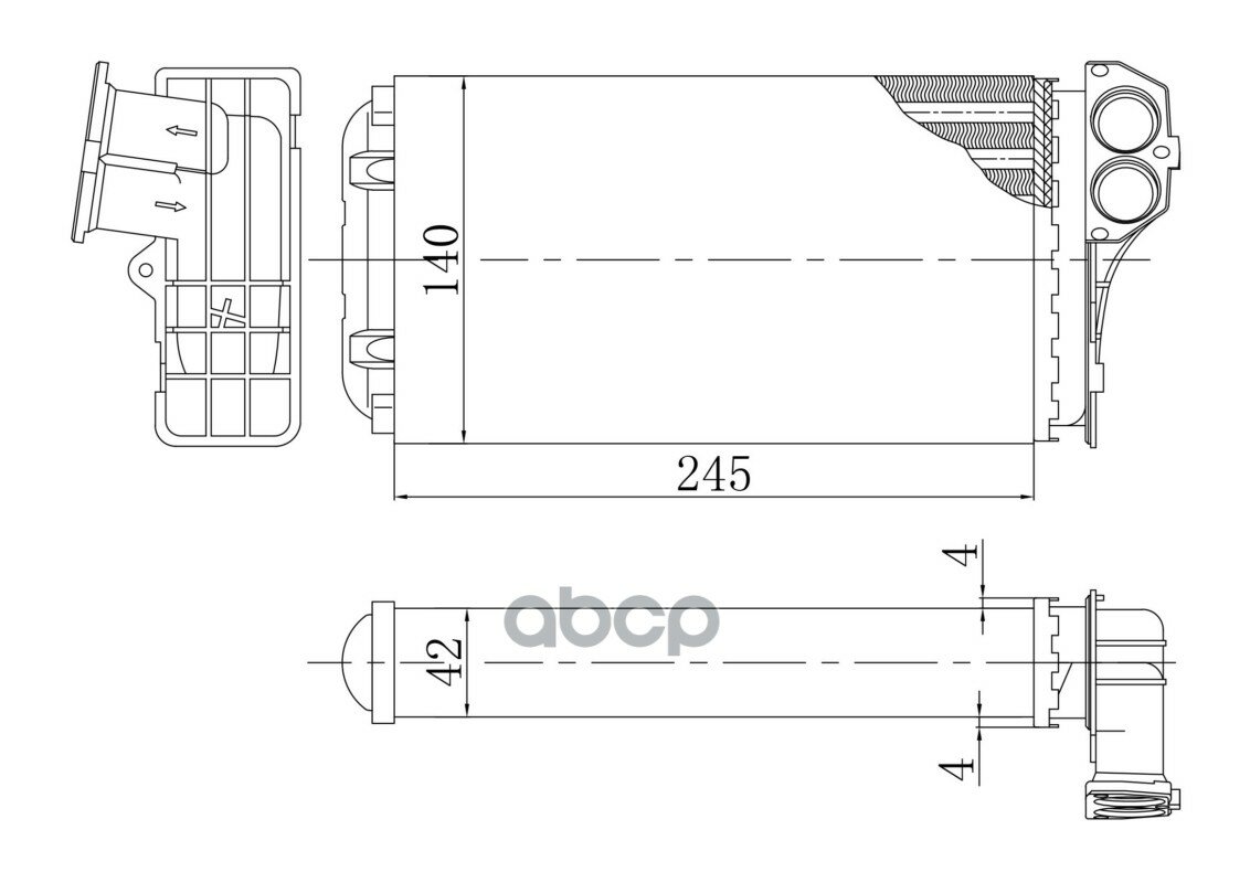 Радиатор печки M-TEX арт. MTR53557