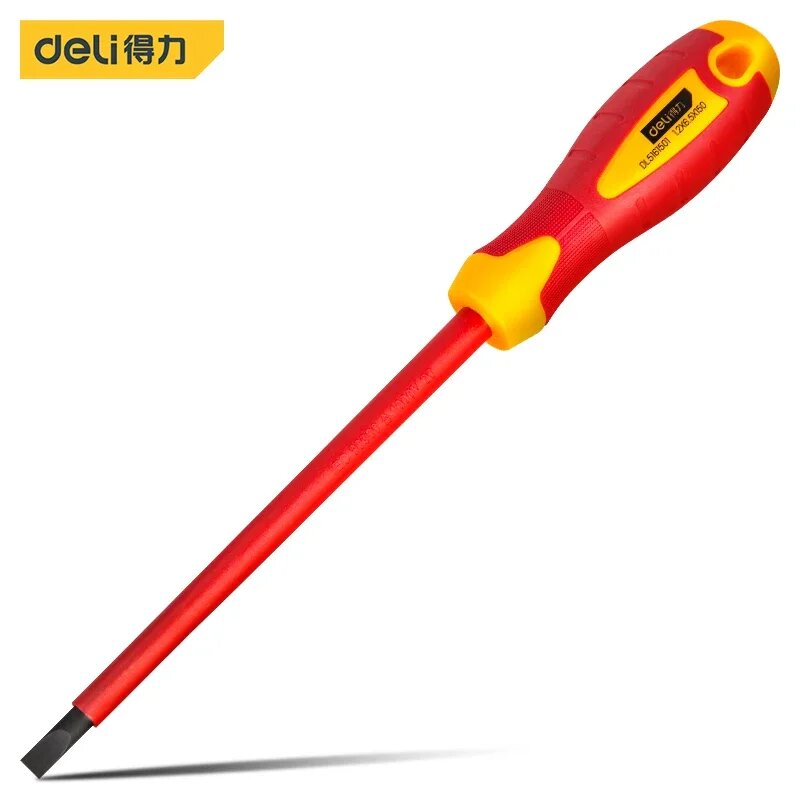 Отвертка Deli SLOTTED 6.5x150mm, красная