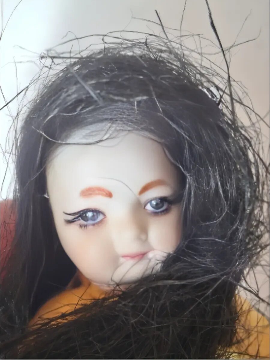 Льняное волокно - 10 г, для волос ватной игрушке, кукле