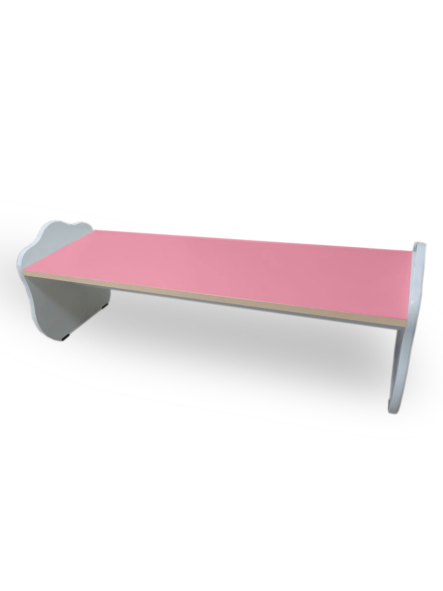 Скамейка детская для детского сада и раздевалки розовая