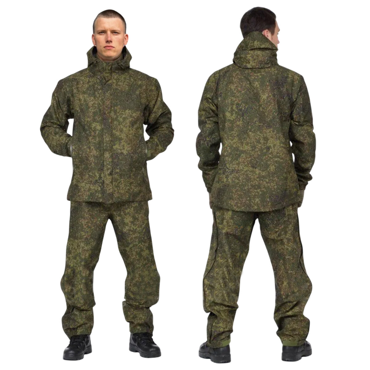 Костюм ветро-водозащитный ВВЗ вкпо (6 уровень) (Камуфляж Цифра); материал: 100% полиамид; мембрана птфэ; размер 48/4