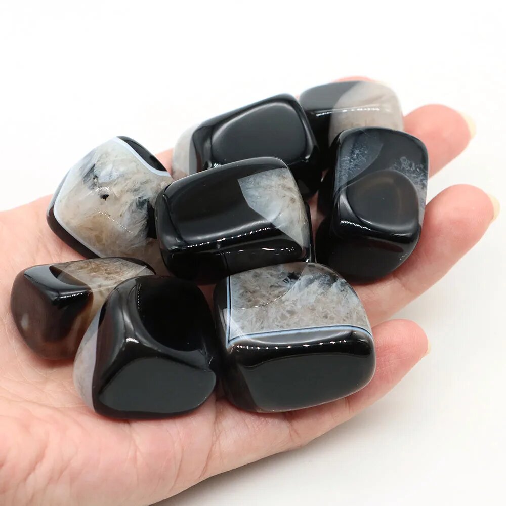 Кристаллы "Evil Eye Agate" черные, 200г