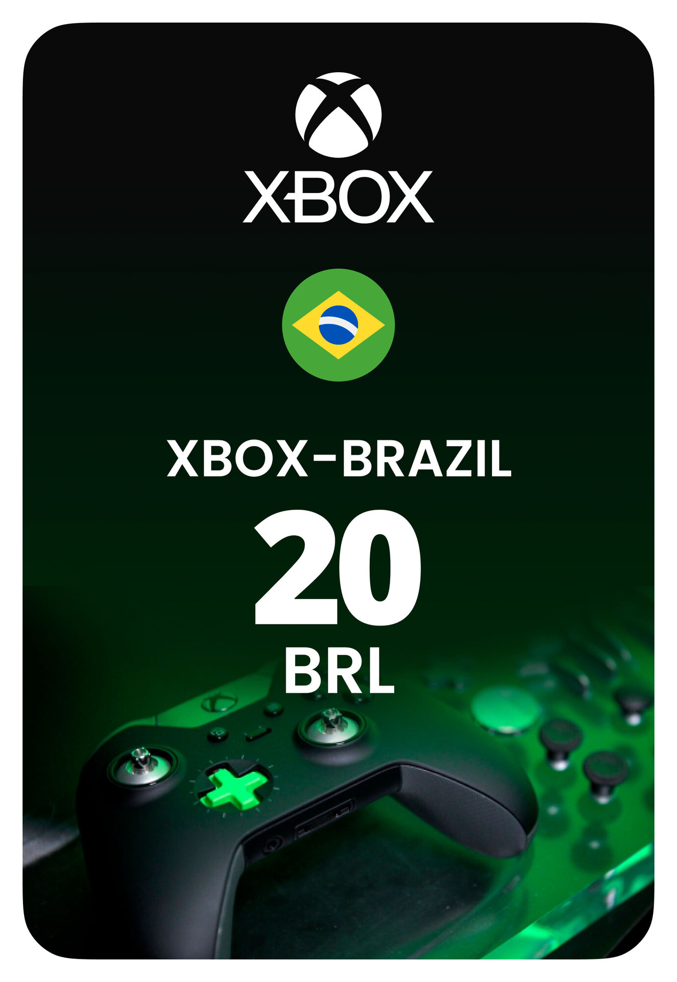 Карта пополнения Xbox - Бразилия 20 BRL (Xbox; Xbox Series X/S, Xbox One, PC; Регион активации Бразилия)