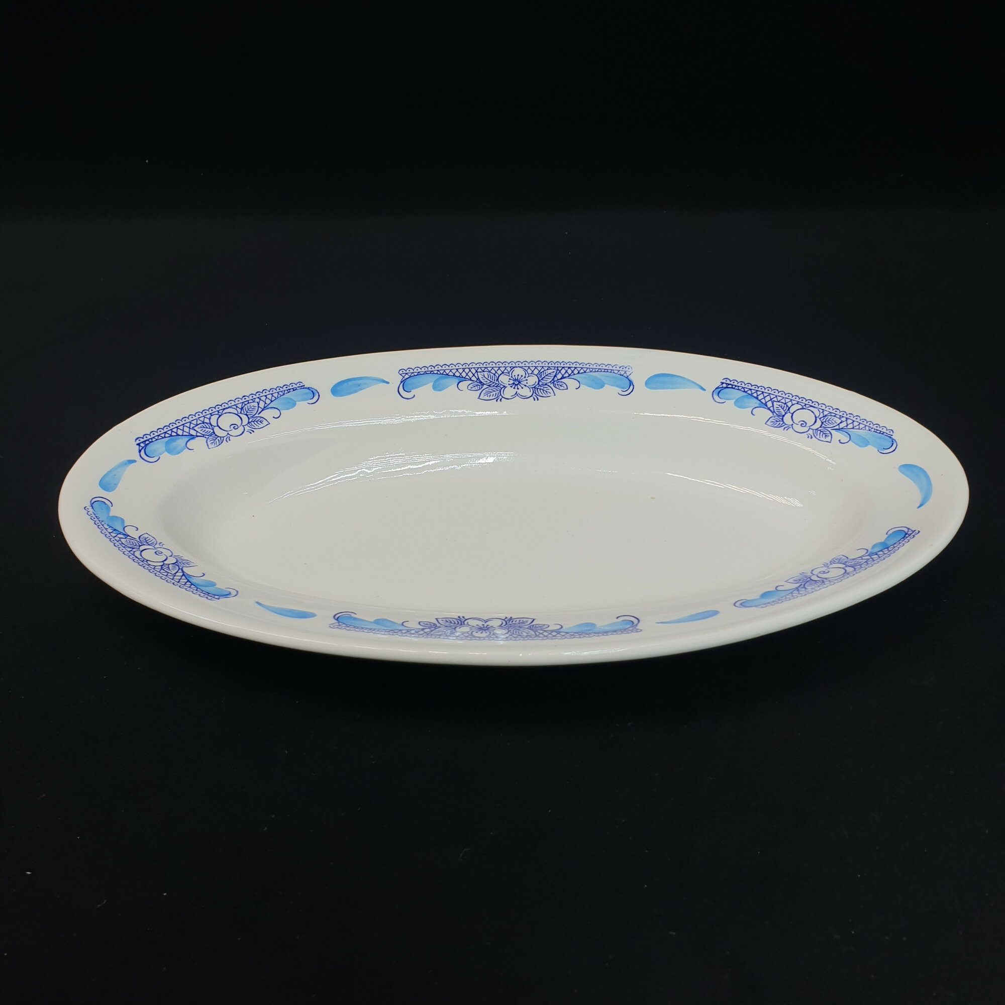 Винтажная селедочница 29х16 см ЗиК Конакова, фаянс, деколь, СССР