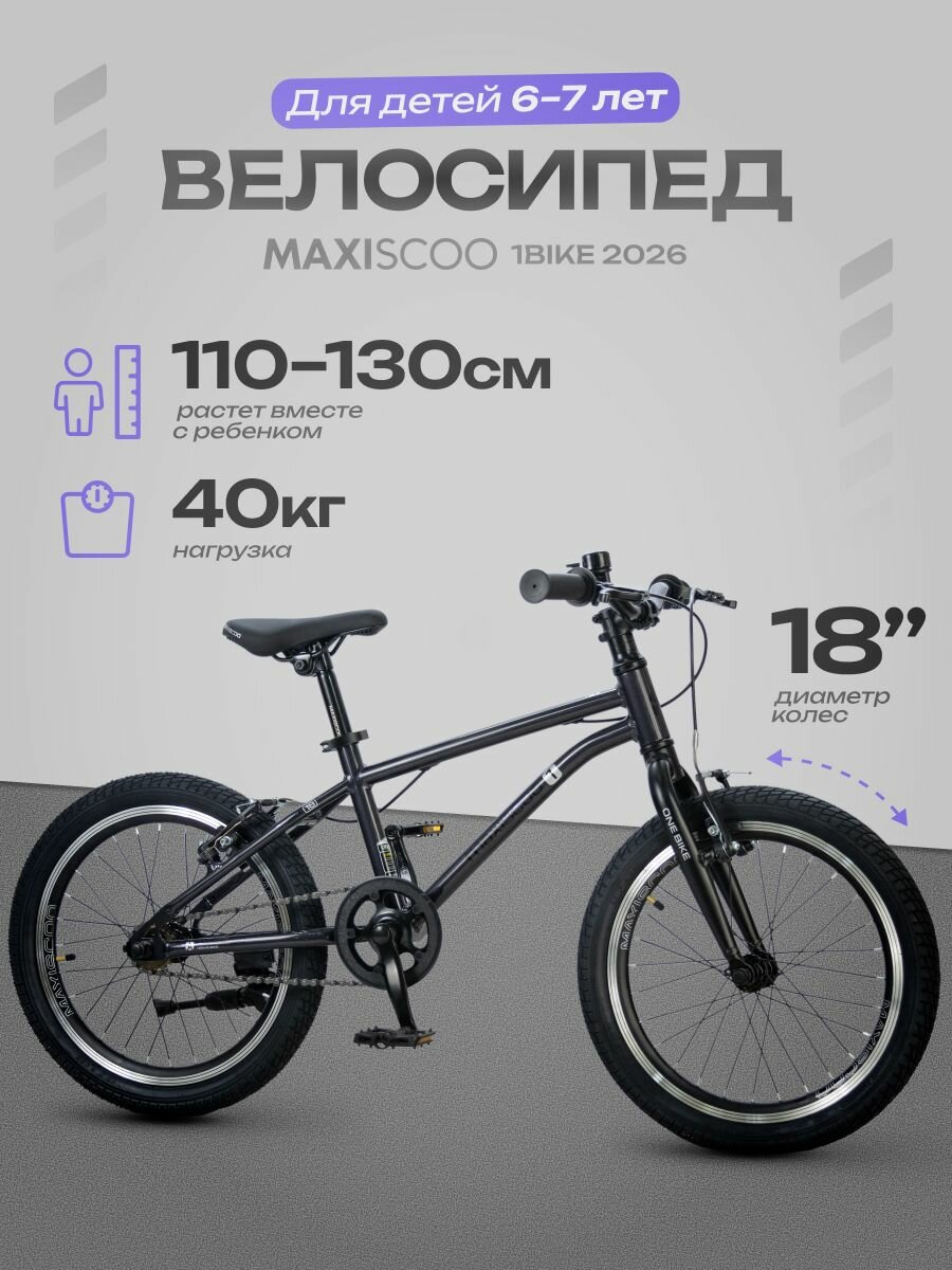Велосипед детский двухколесный Maxiscoo 1BIKE 18' MSC-M1-1851 (2026)