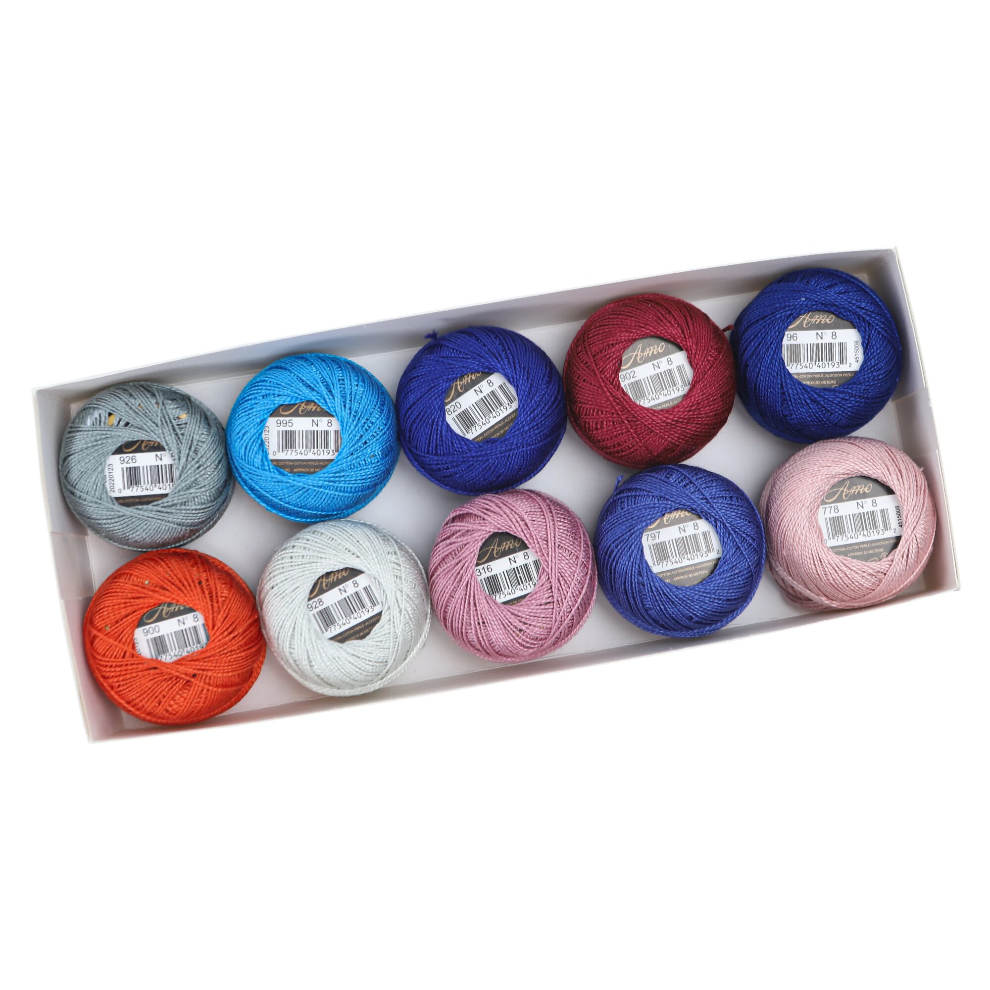 AmoHilos Двойной Мерсеризованный Египетский хлопок жемчуг размер 8, 10 шт. Set 34