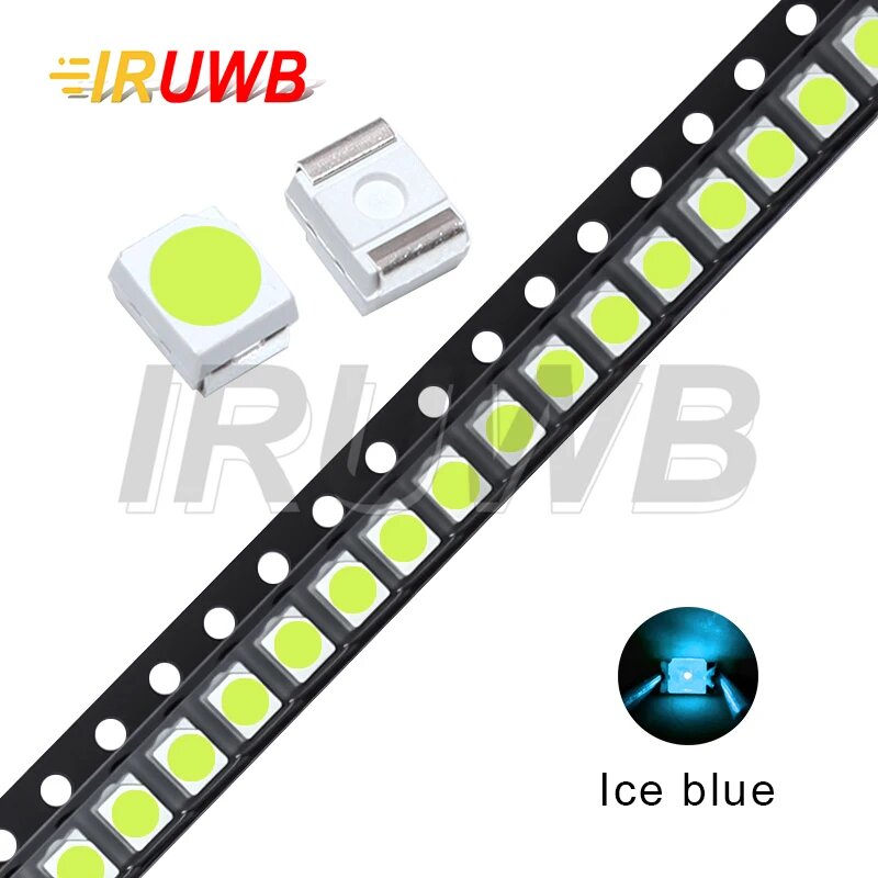 100 шт. светодиодов 3528 SMD PLCC2 PLCC-4 RGB Ice blue