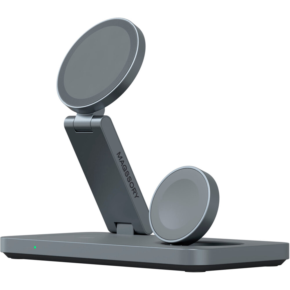БЗУ Magssory Yoga 3в1 MagSafe/Qi2, Серый