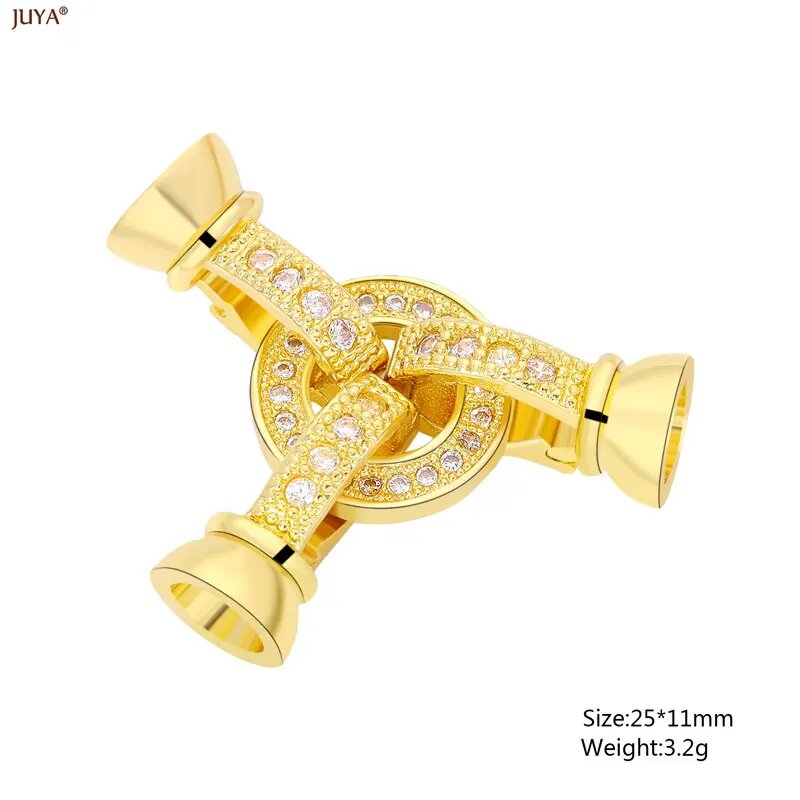 JUYA золотые застежки с цирконием, 25*11мм