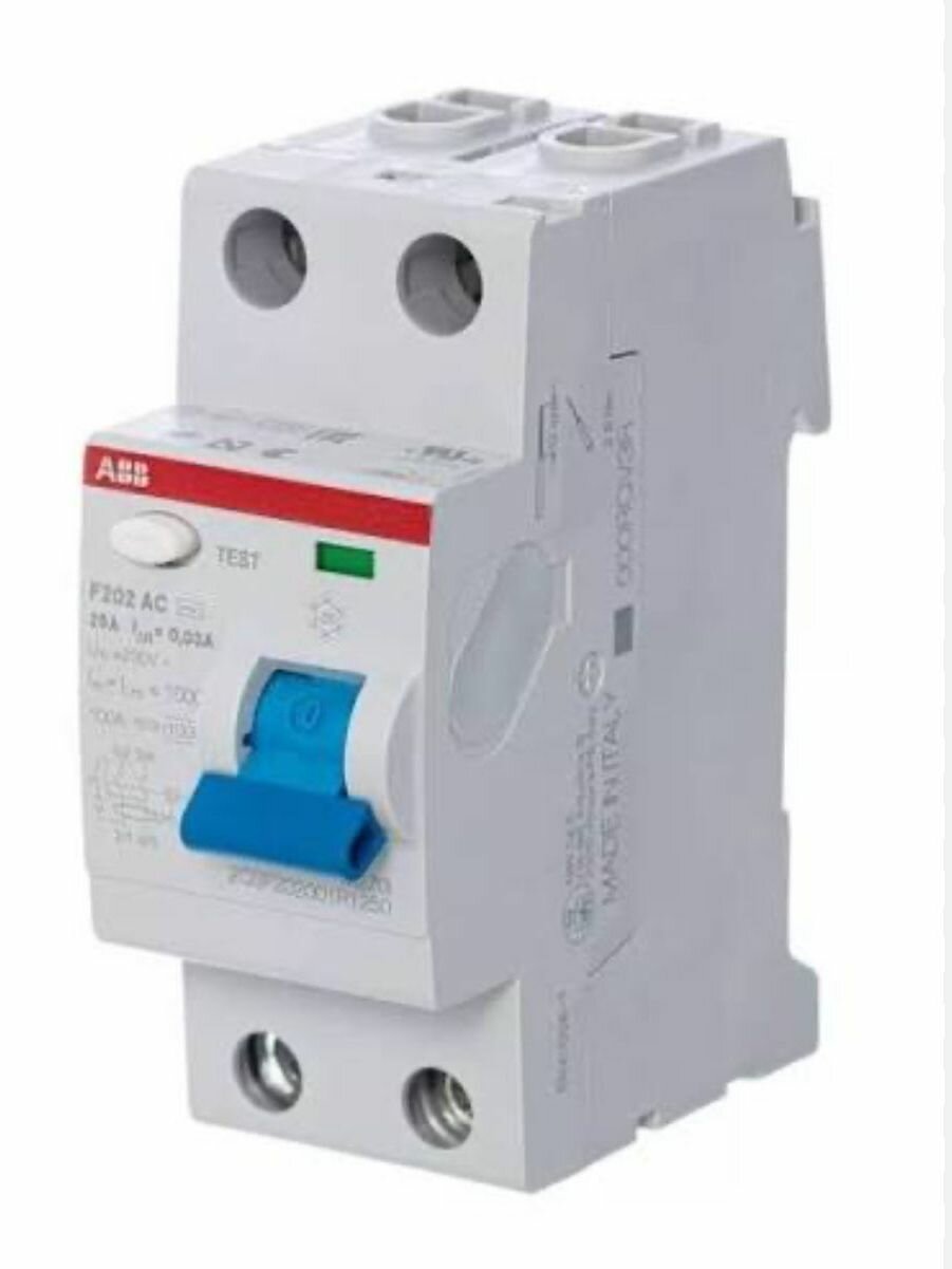 ABB - Выключатель дифференциального тока (УЗО) 2п 25А 30мА тип AC F202